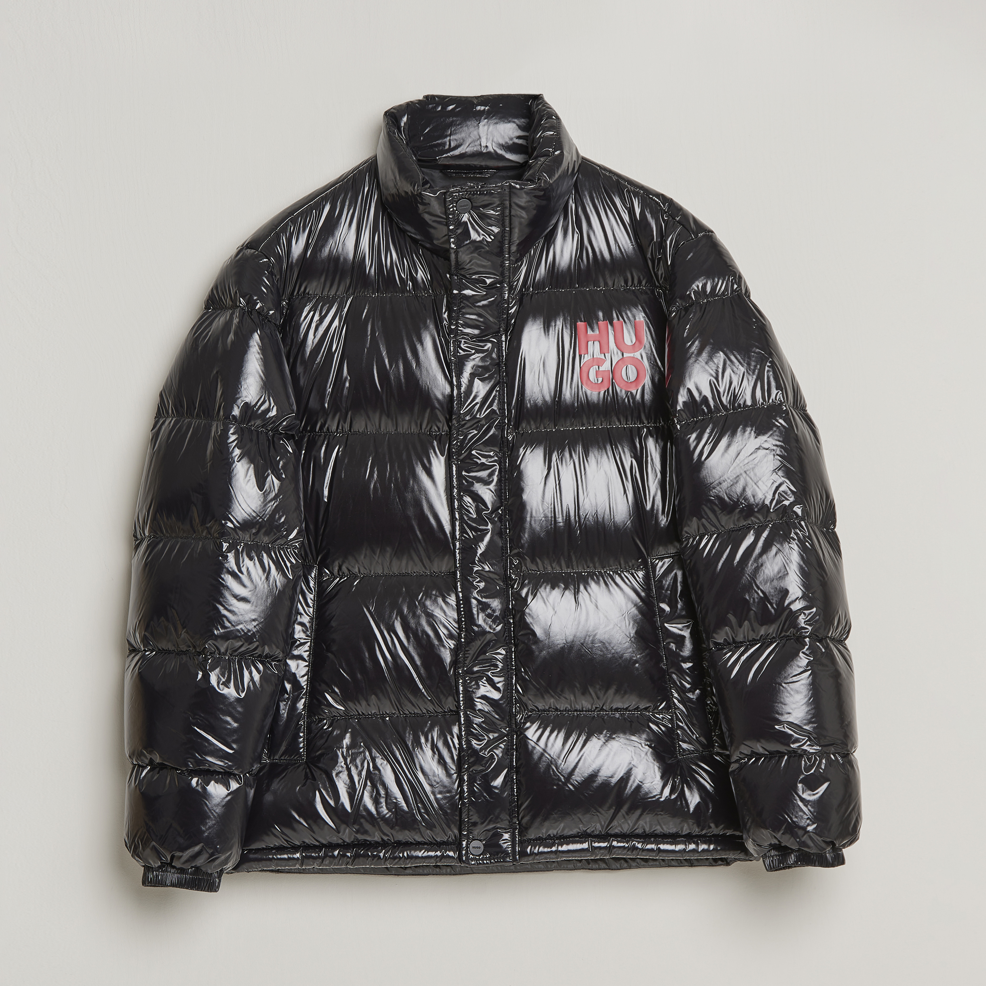 HUGO Biron Glossy Down Jacket Black hos CareOfCarl.no