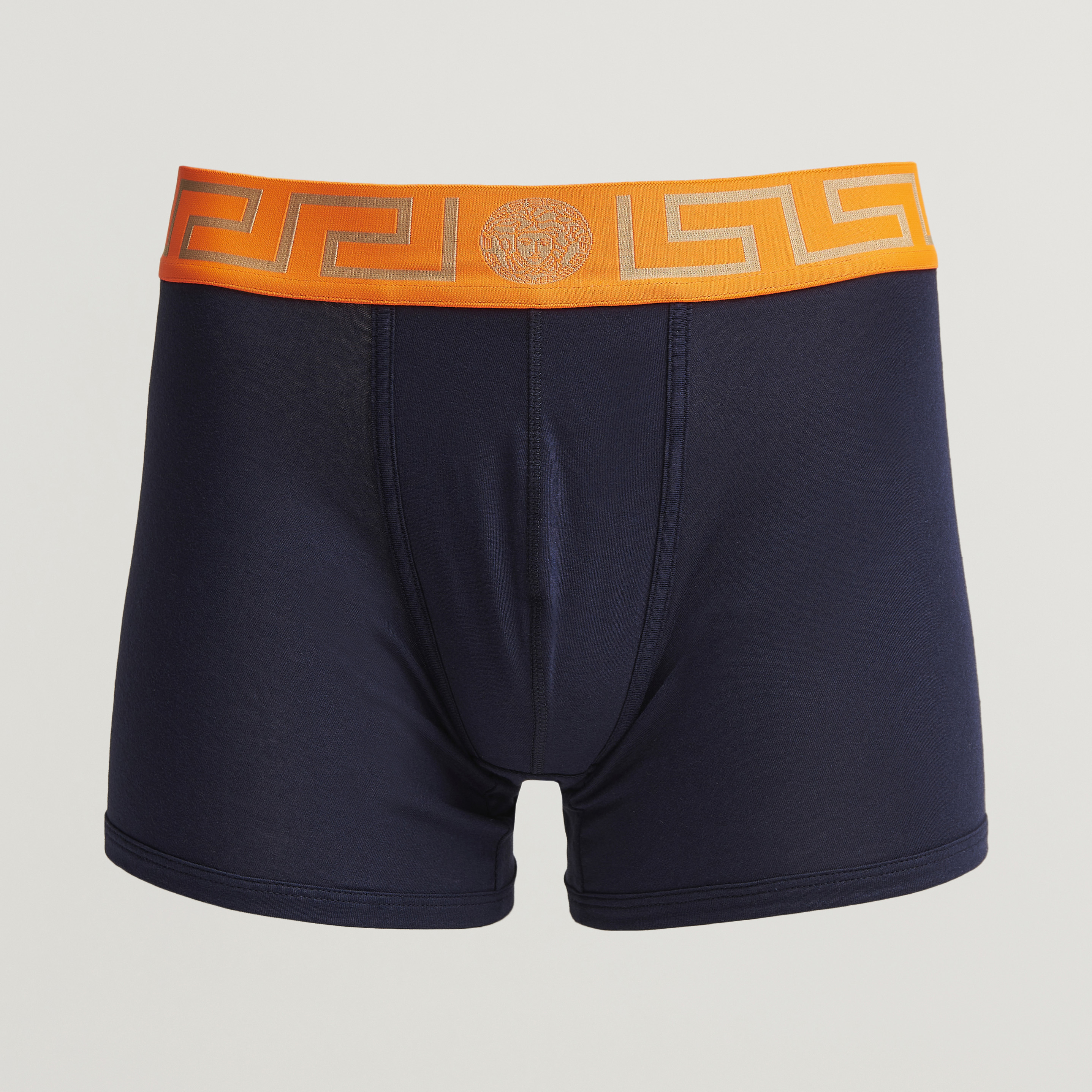 Versace Greca Boxer Briefs Navy/Orange hos CareOfCarl.no
