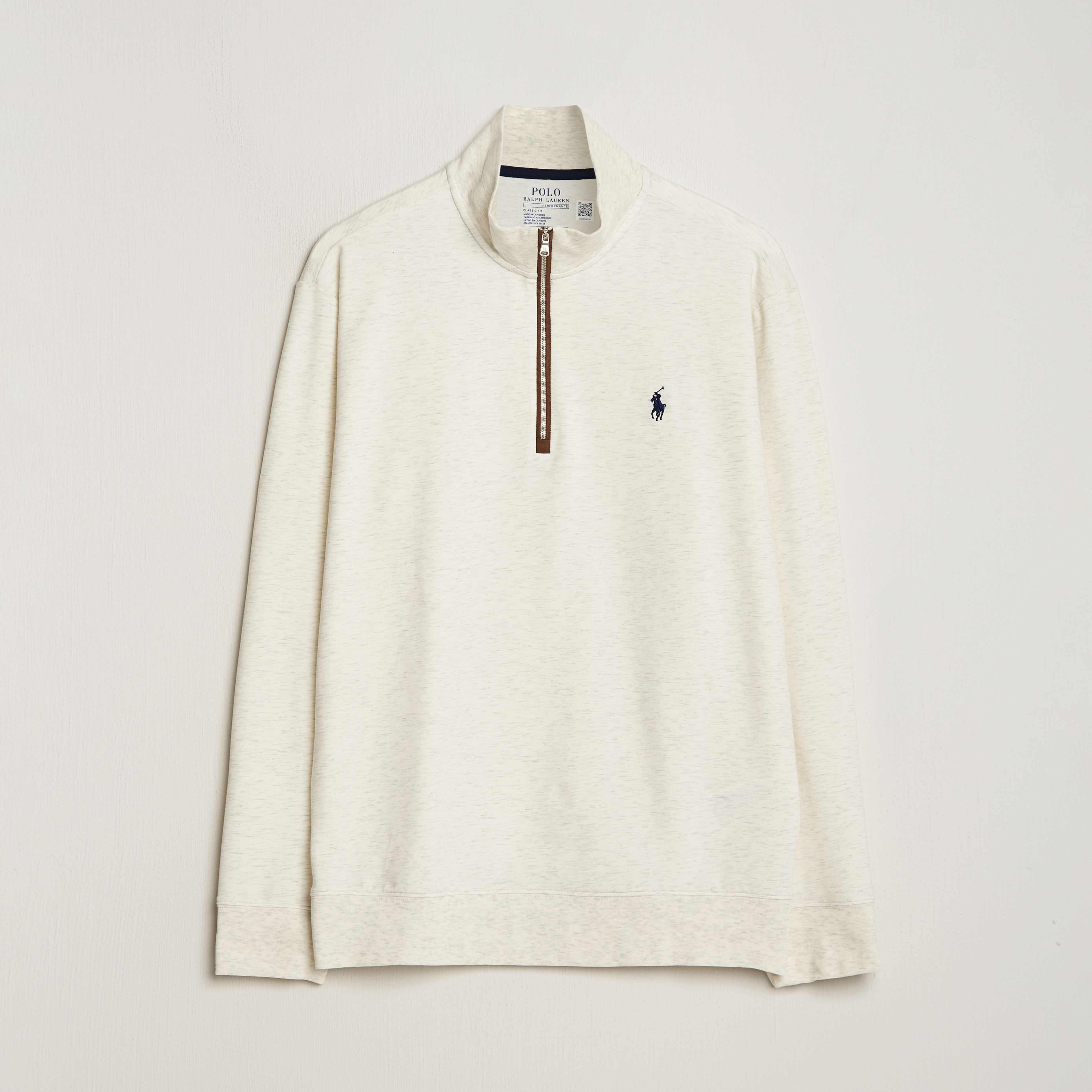 Polo Ralph Lauren Golf Terry Jersey Half Zip Sweater Oatmeal Heather hos Ca