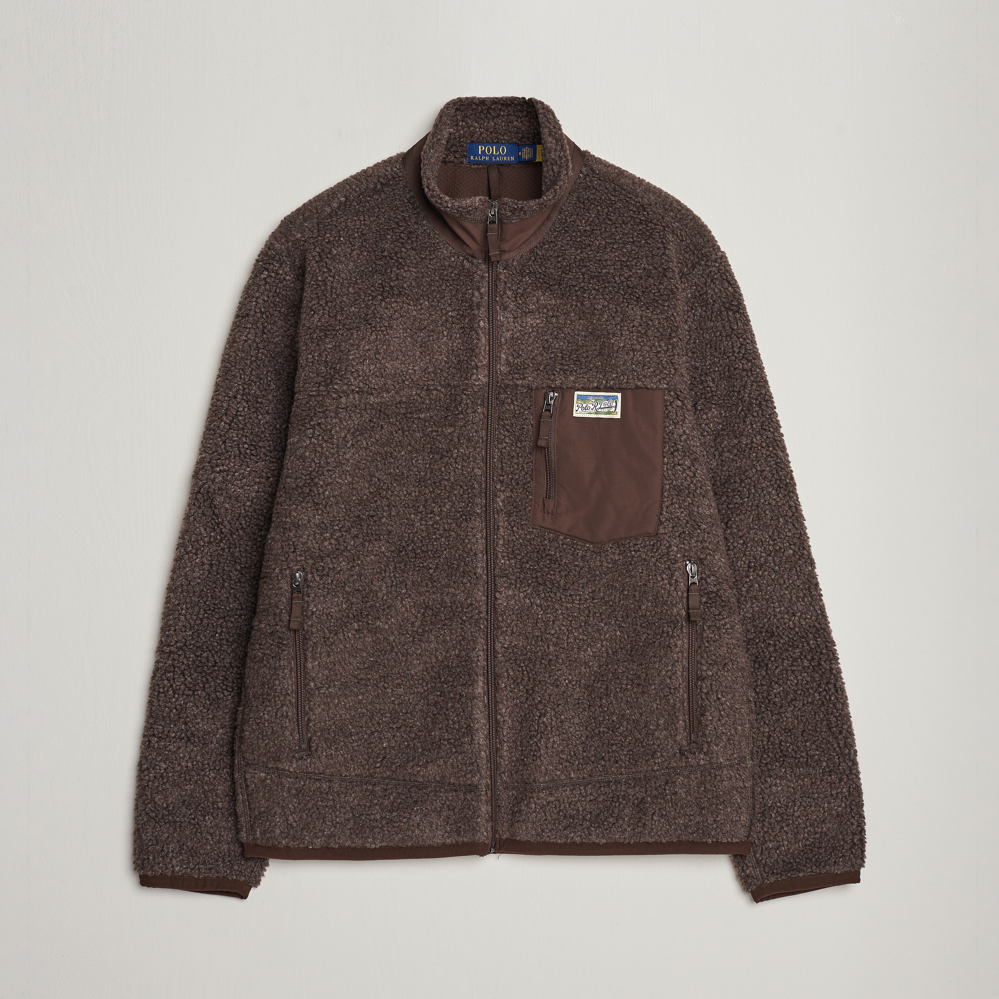 Polo Ralph Lauren Hi-Pile Fleece Full-Zip Jacket Dark Beech hos CareOfCarl.
