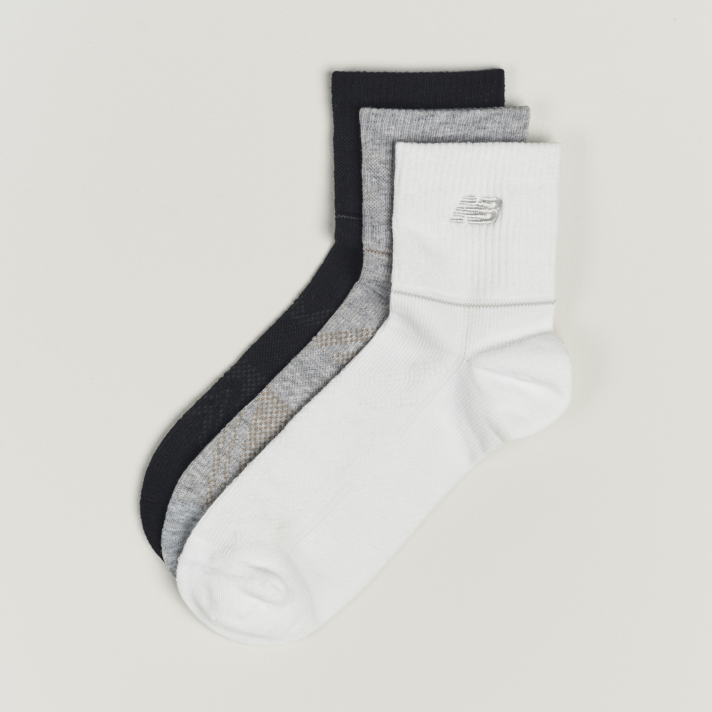 New Balance Running 3-Pack Ankle Running Socks White/Grey/Black hos CareOfC
