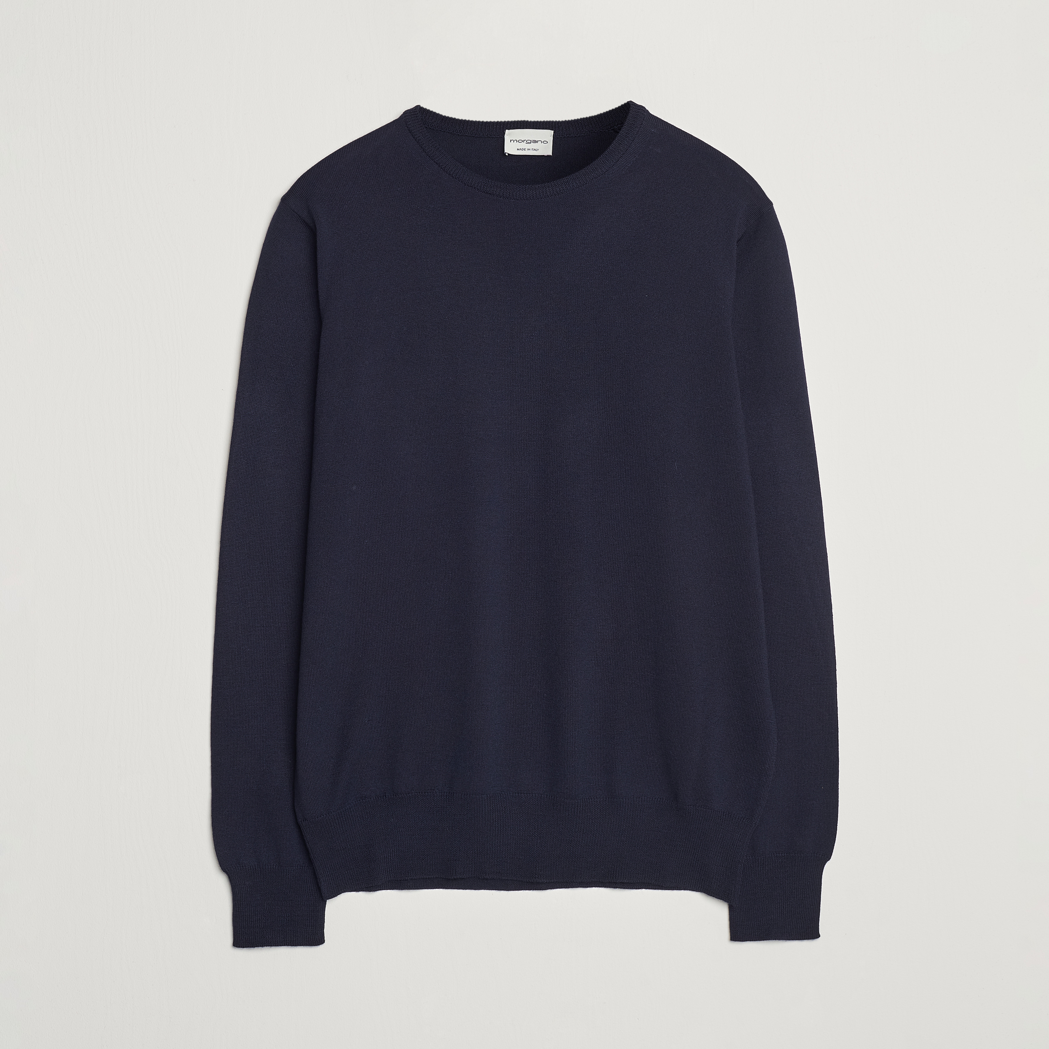 Morgano Extra Fine Merino Wool Crewneck Navy hos CareOfCarl.no