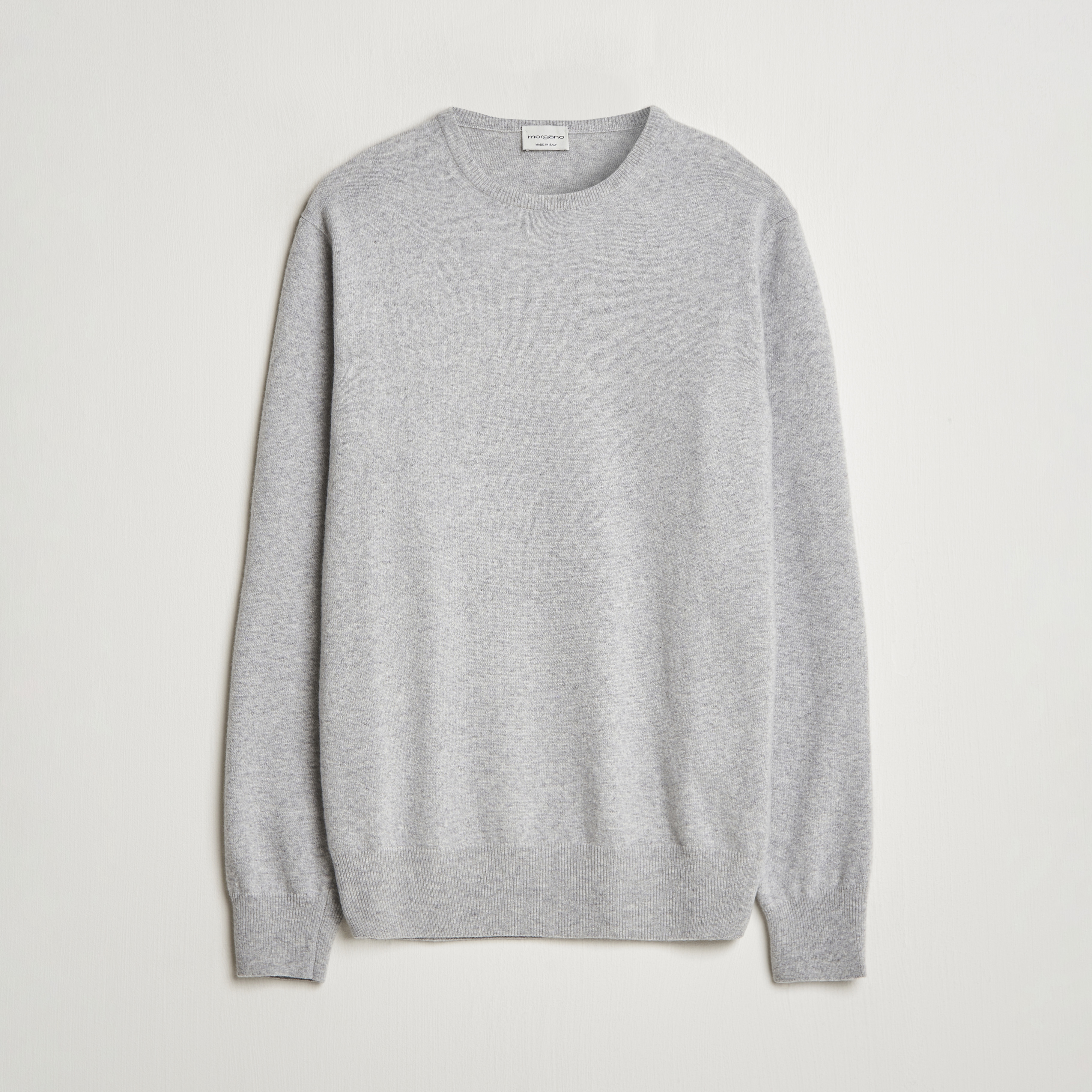 Morgano Wool/Cashmere Crewneck Mid Grey hos CareOfCarl.no