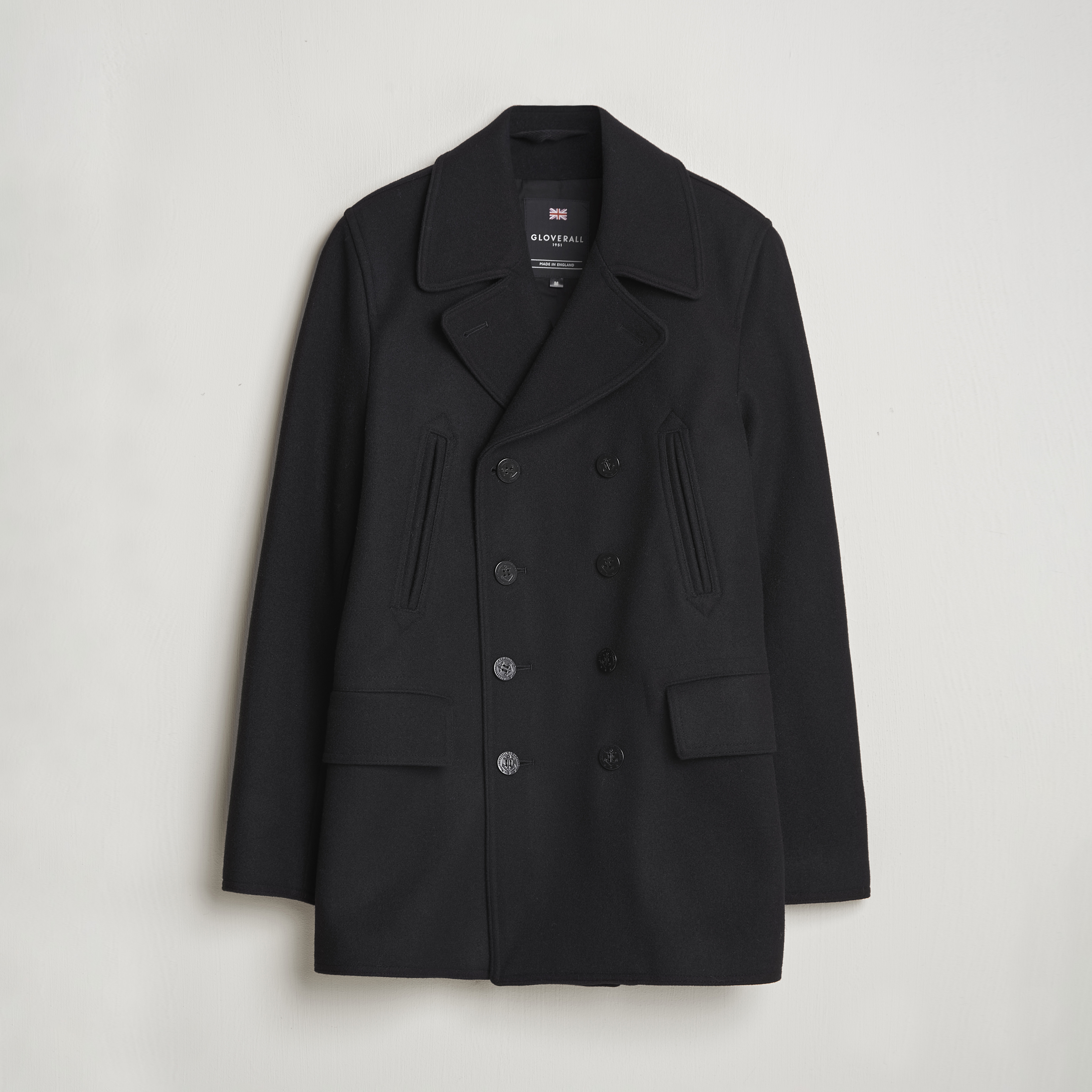 Gloverall Churchill Reefer Peacoat Black hos CareOfCarl.no
