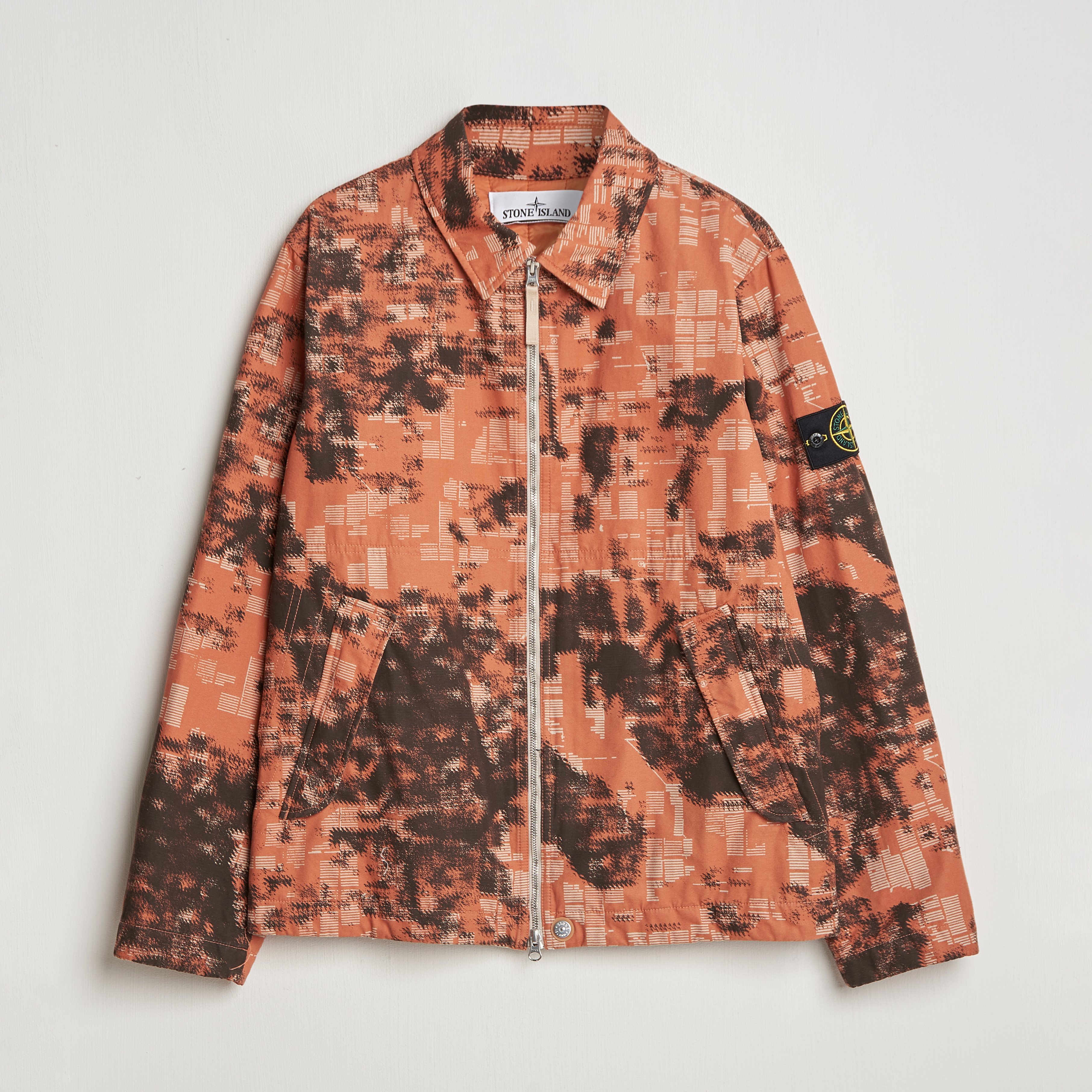 Stone Island David Light TC Garment Dyed Camo Jacket Orange hos CareOfCarl.