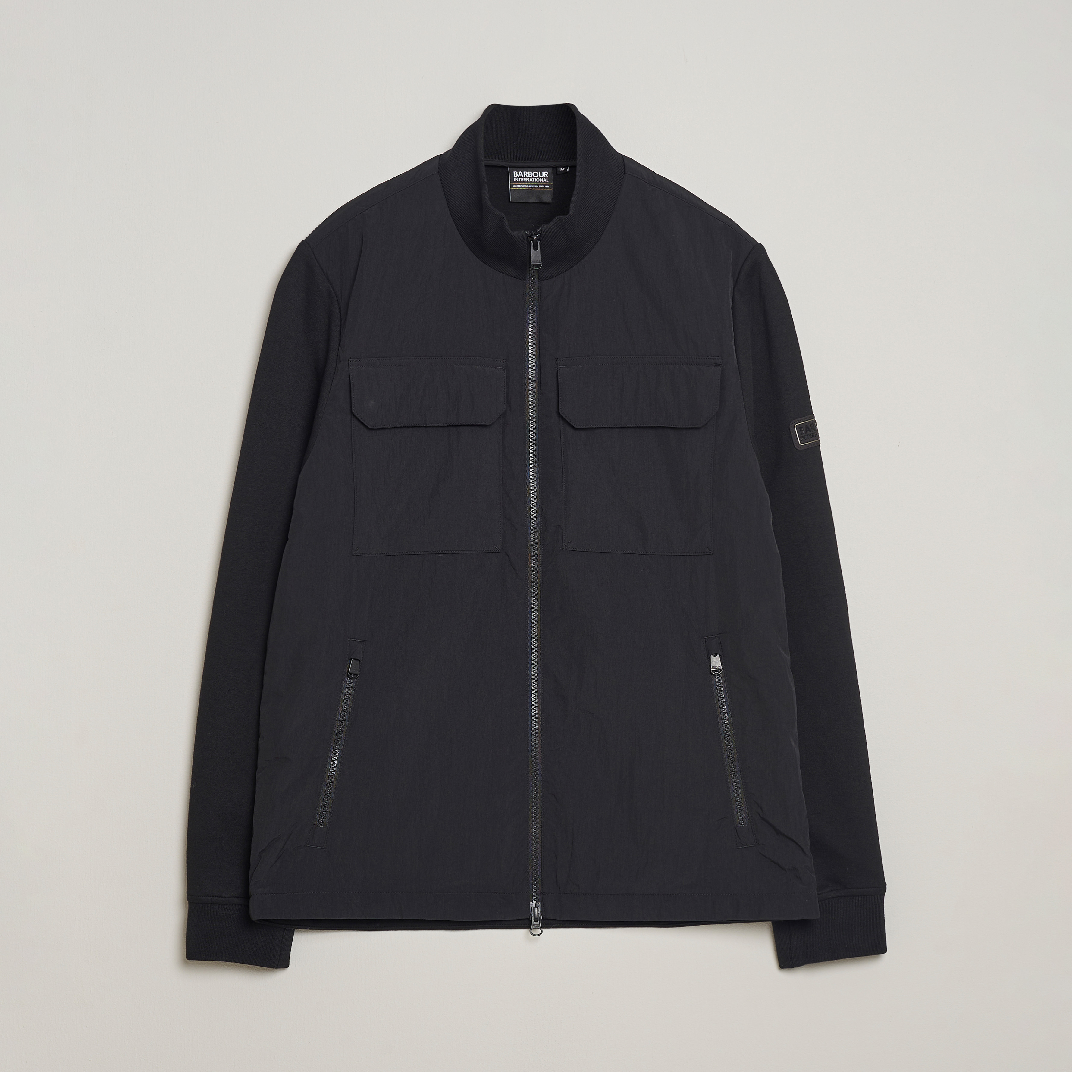 Barbour International Ethan Funnel Neck Hybrid Sweat Black hos CareOfCarl.n