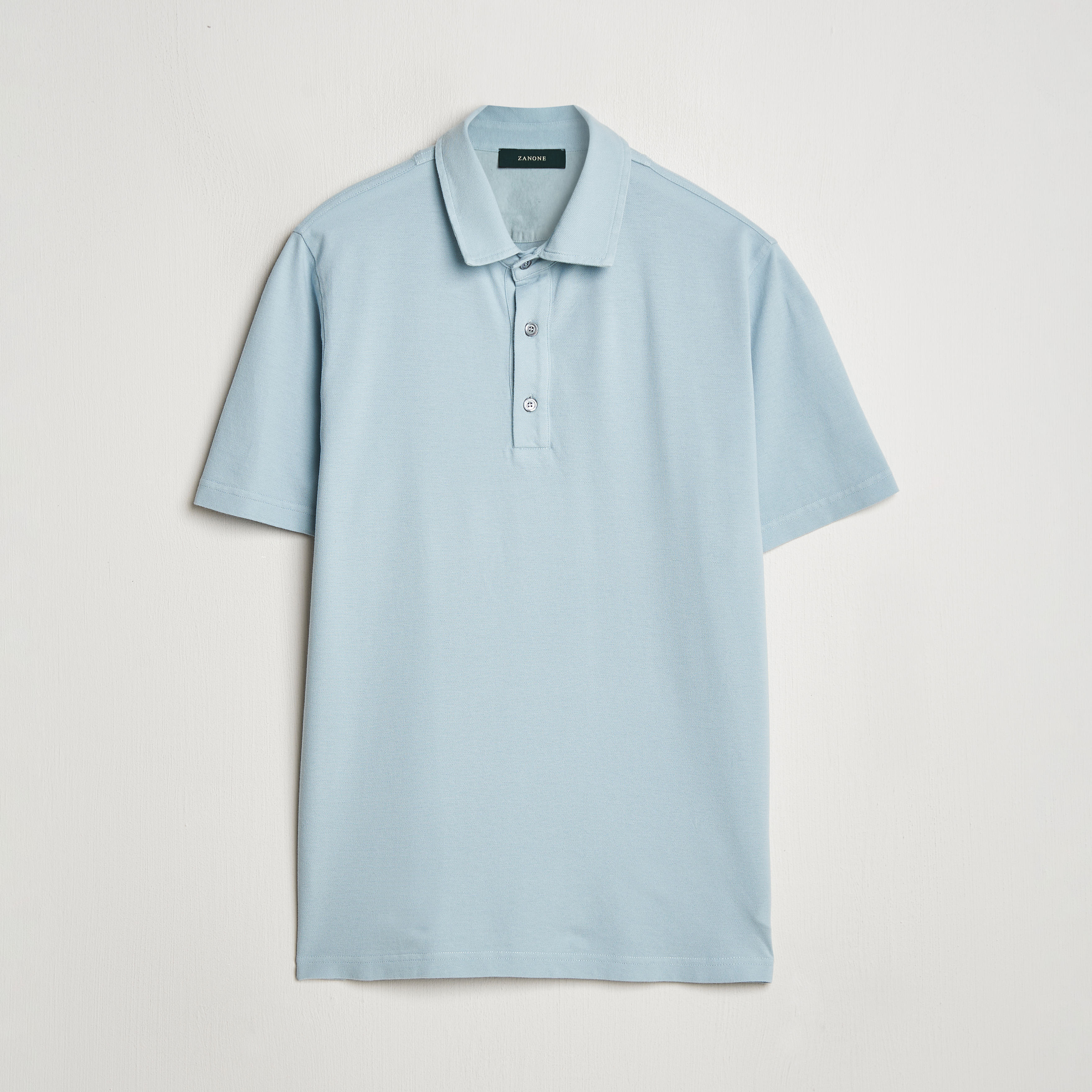 Zanone Soft Cotton Piquet Polo Light Blue hos CareOfCarl.no