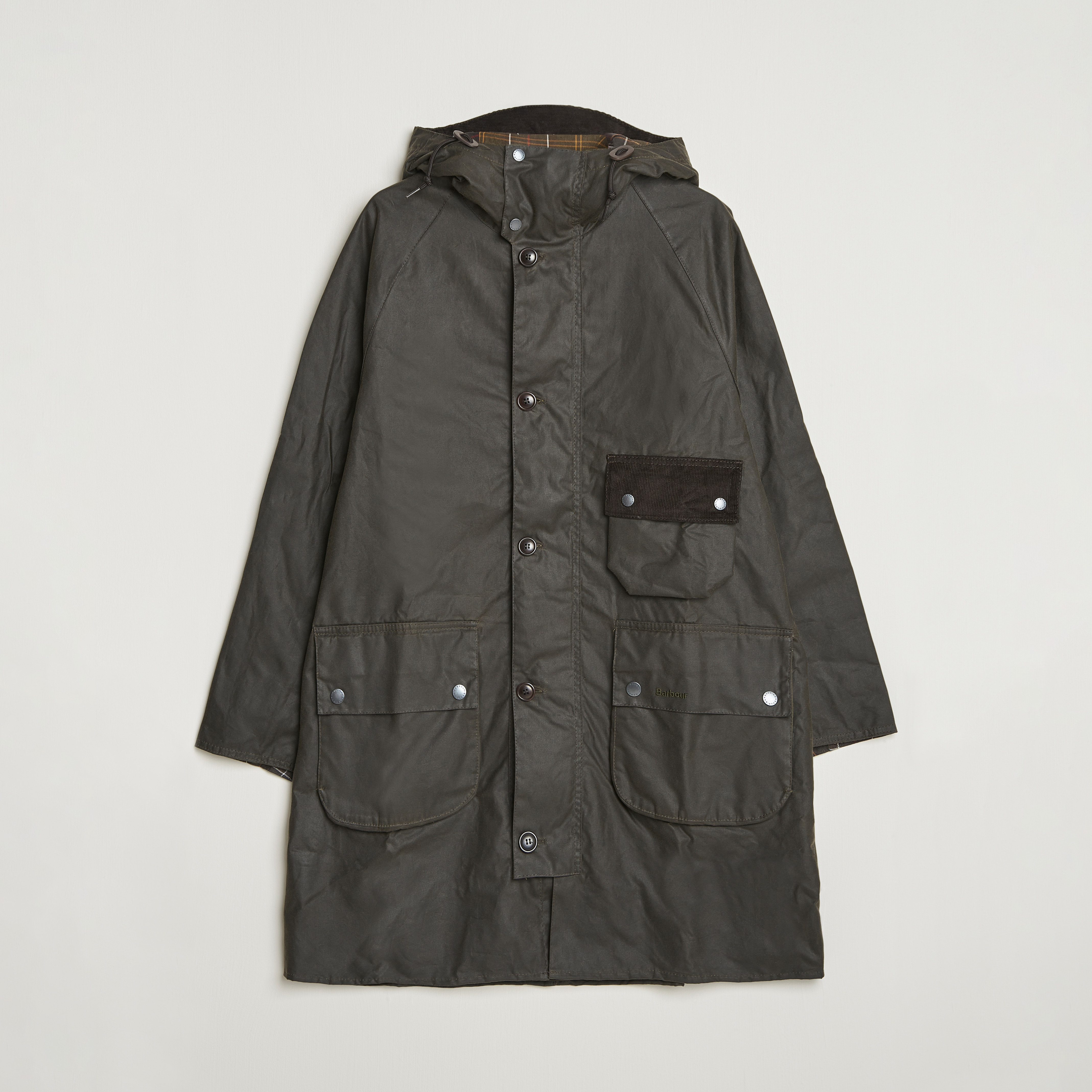 Barbour Heritage Solway Trench Wax Coat Archive Olive hos CareOfCarl.no