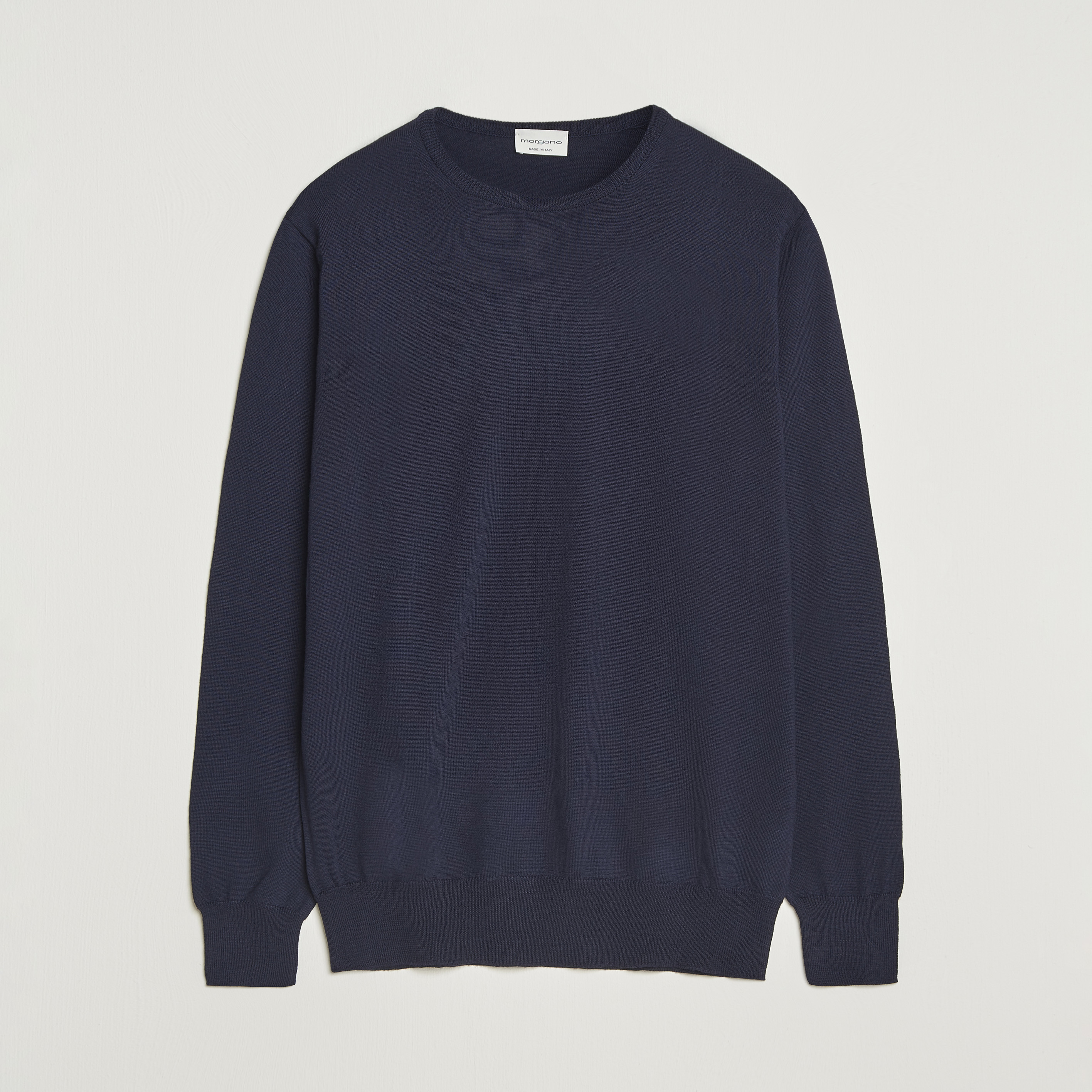 Morgano Extra Fine Merino Wool Crewneck Navy hos CareOfCarl.no