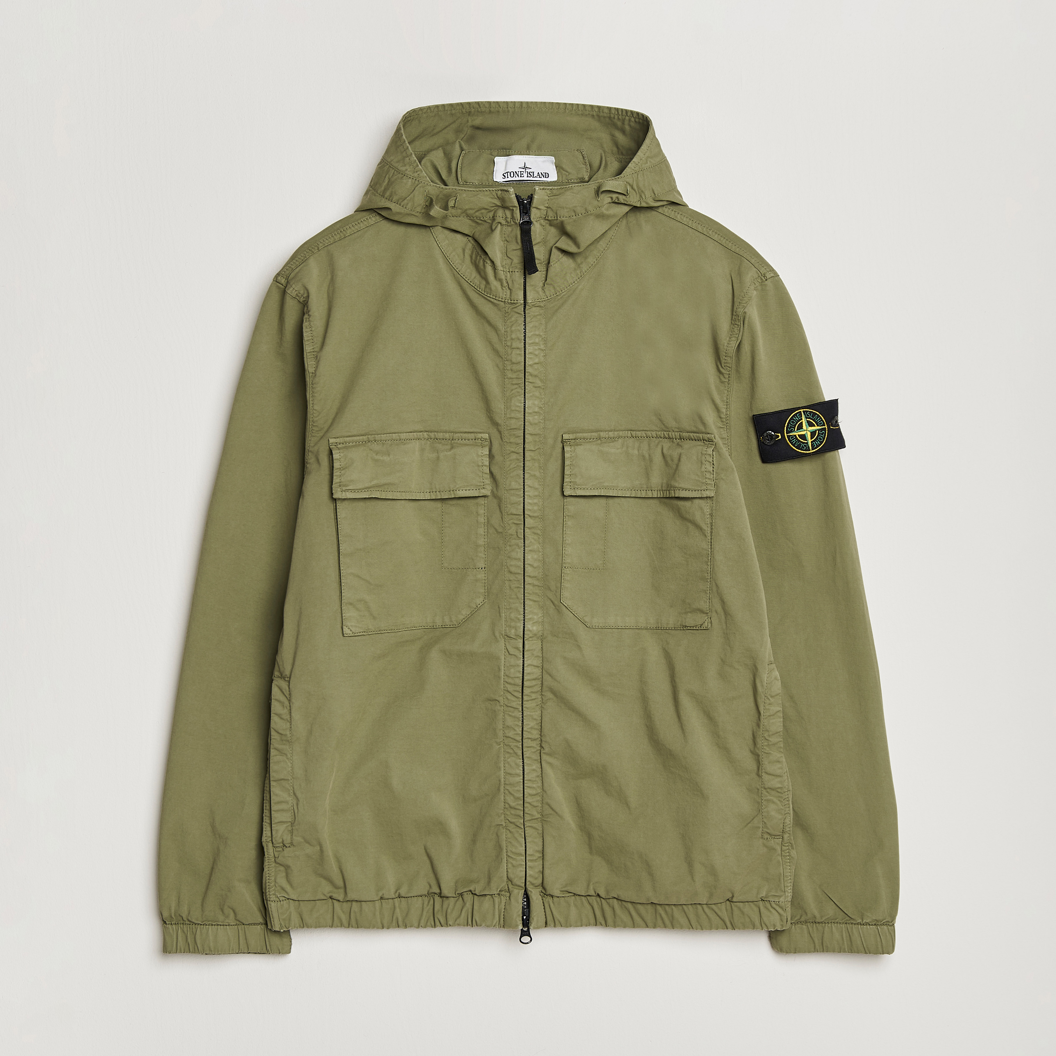 Stone Island Stretch Cotton Twill Hood Jacket Military Green hos CareOfCarl