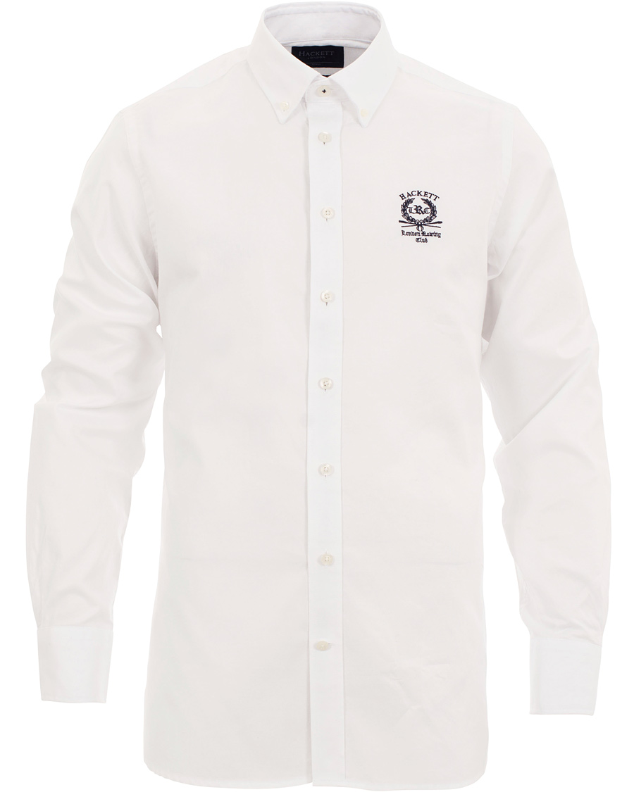 Hackett LRC Badge Shirt Tailored Fit White hos CareOfCarl.no