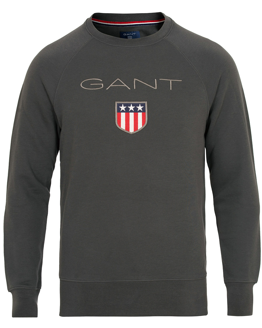 GANT Shield Crew Neck Sweatshirts Dark Graphite hos CareOfCarl.no