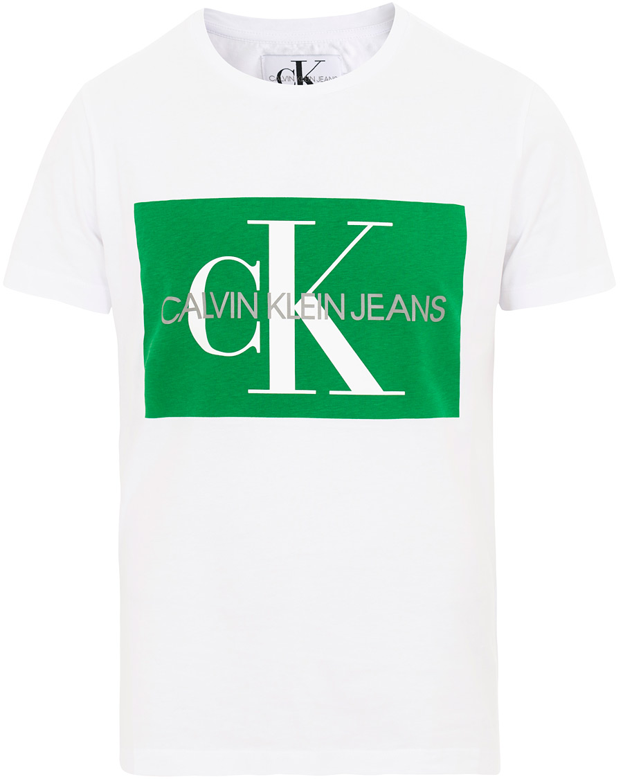 Calvin Klein Jeans Monogram Box Logo Tee White Hos Careofcarl No