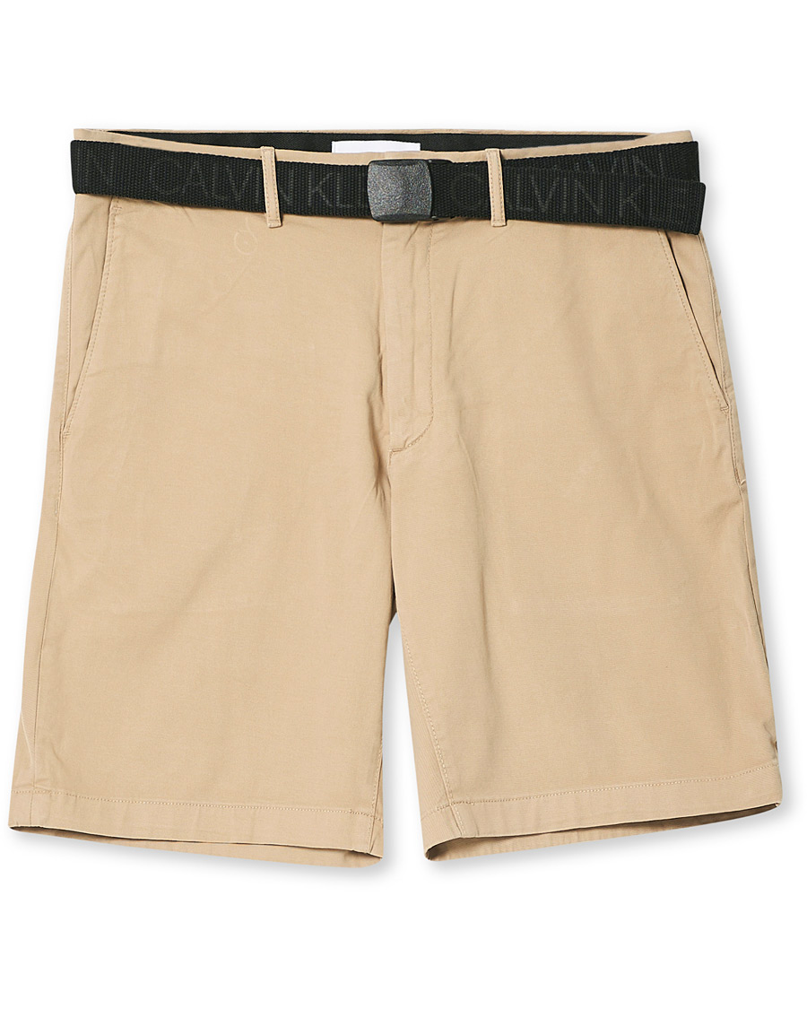 Calvin Klein Garment Dyed Belted Shorts Travertine Hos Careofcarl No