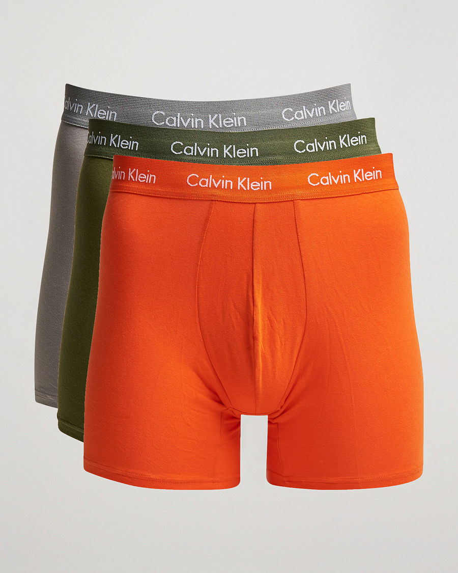Calvin Klein Cotton Stretch 3 Pack Boxer Breif Grey Orange Army Hos Careofc