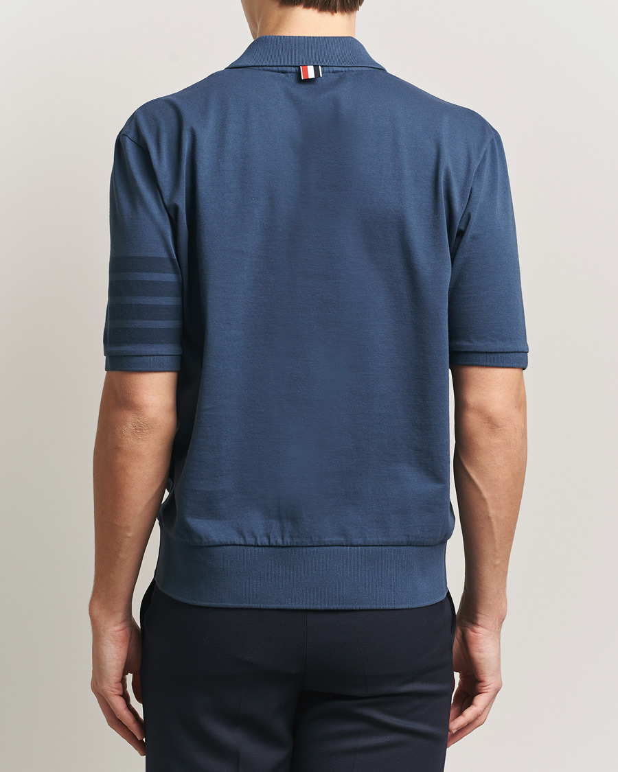 Thom Browne Overdyed 4 Bar Polo Navy hos CareOfCarl.no